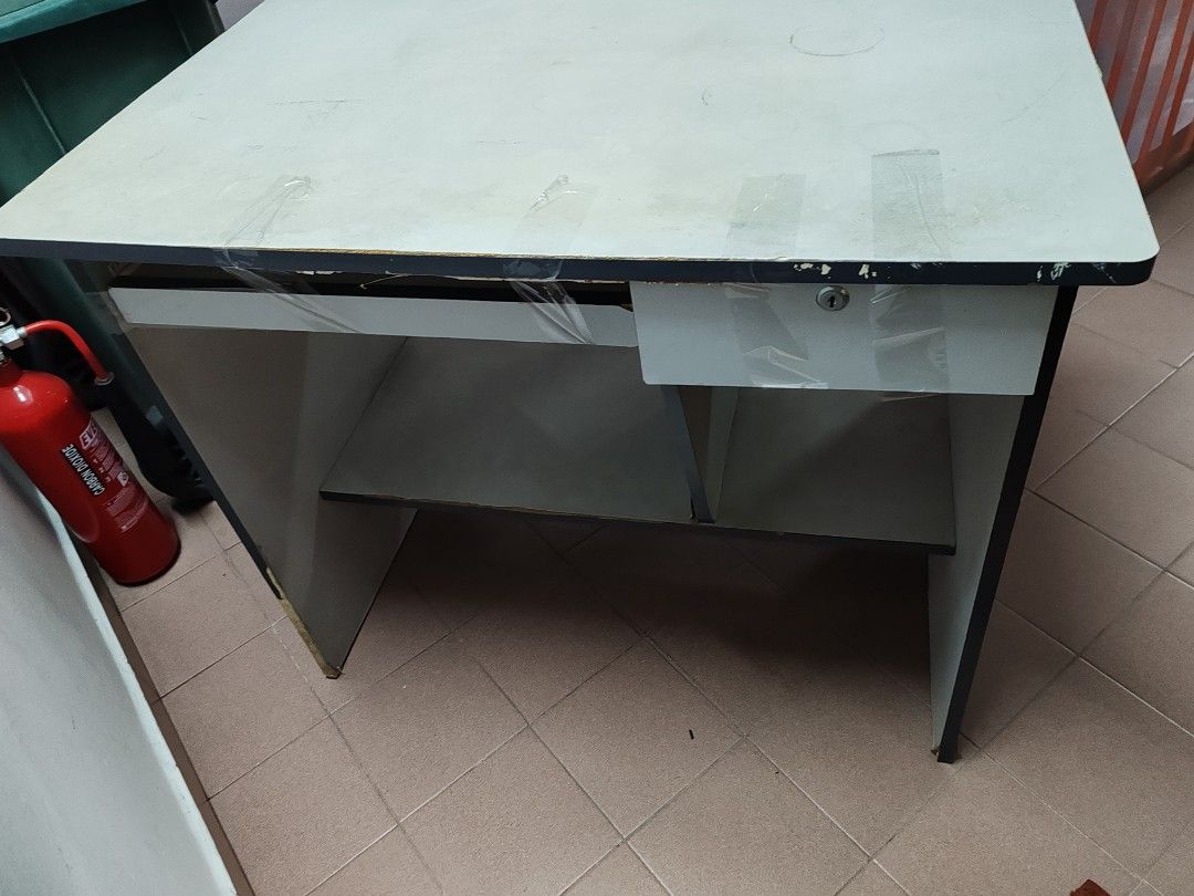 Grey computer table (8 units), Furniture & Home Living, Furniture ...