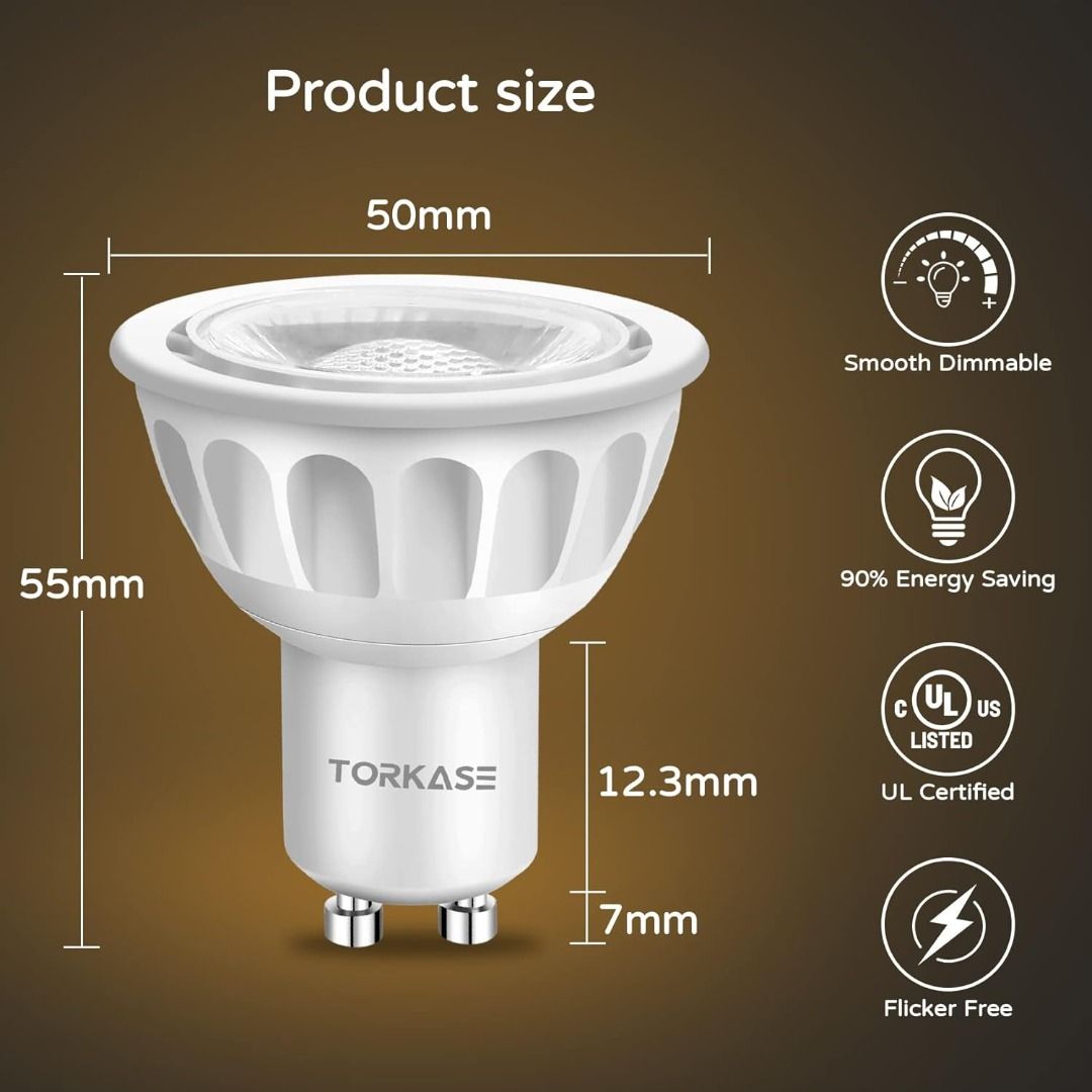 Gu10 Led Bulbs Warm White 2700k 50w Halogen Equivalent Dimmable 5w