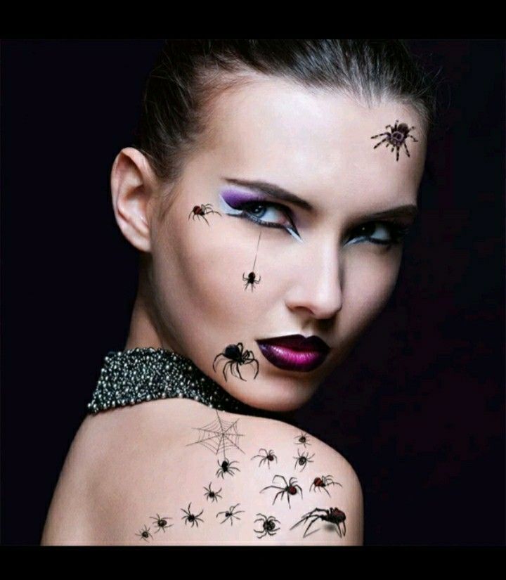 Halloween Tattoos Scars Stitches Wound Make Up Spider Spider Web ...