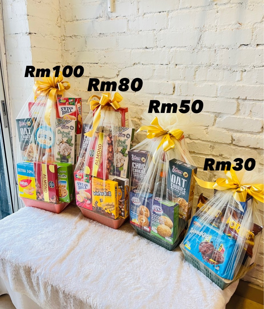 Hamper makanan dan minuman guna netting, Food & Drinks, Gift Baskets ...