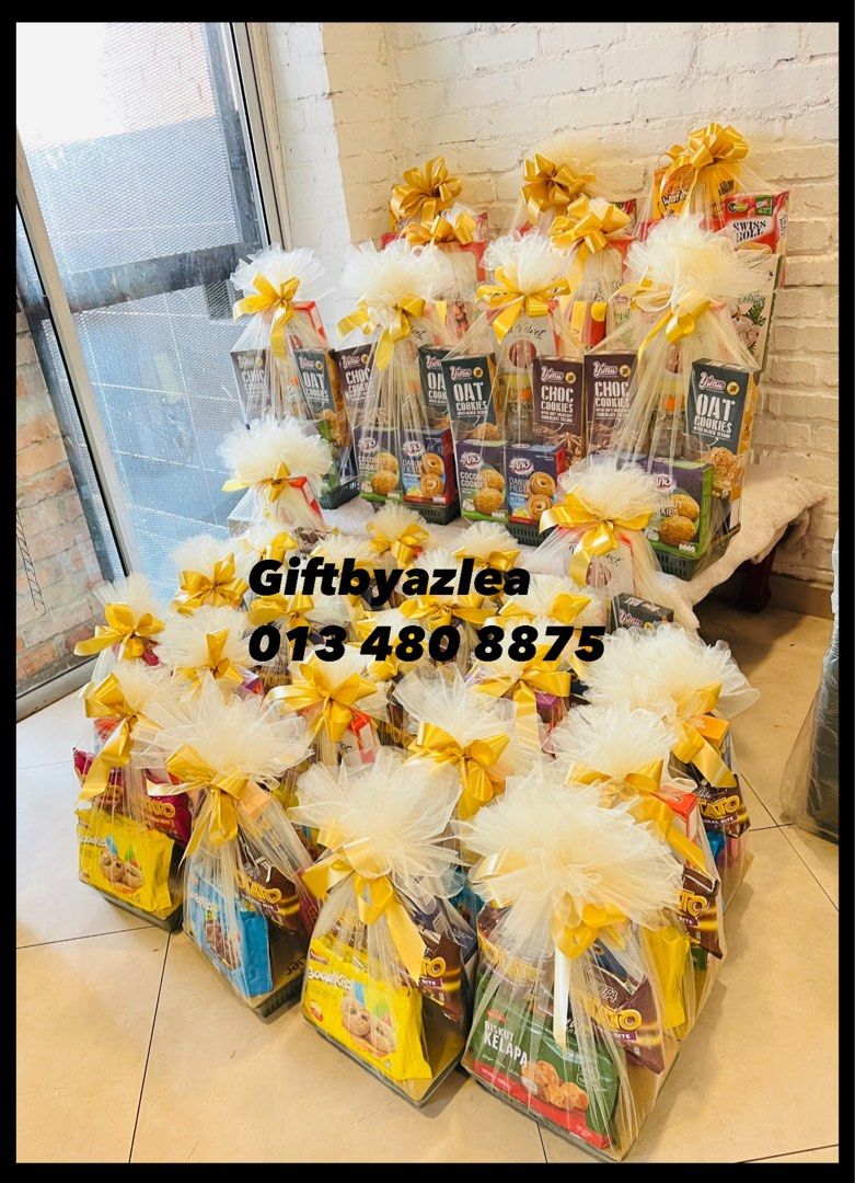 Hamper makanan dan minuman guna netting, Food & Drinks, Gift Baskets ...