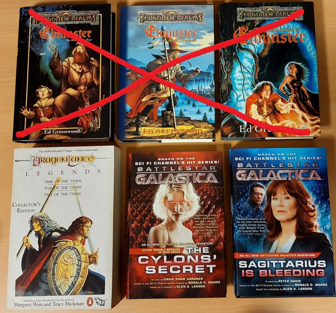Hardcover Novels: Battlestar Galactica, DragonLance, Forgotten Realms ...