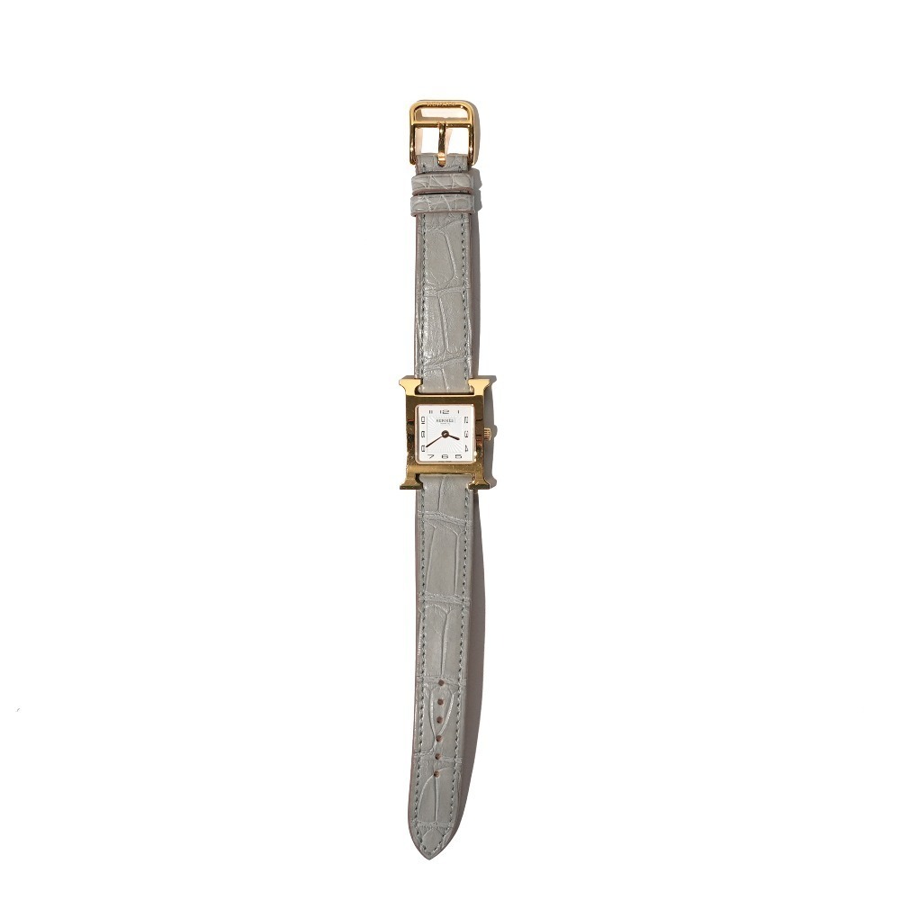 Hermes Heure H Watch 21 x 21 Croc Leather Watch, Luxury, Watches on ...