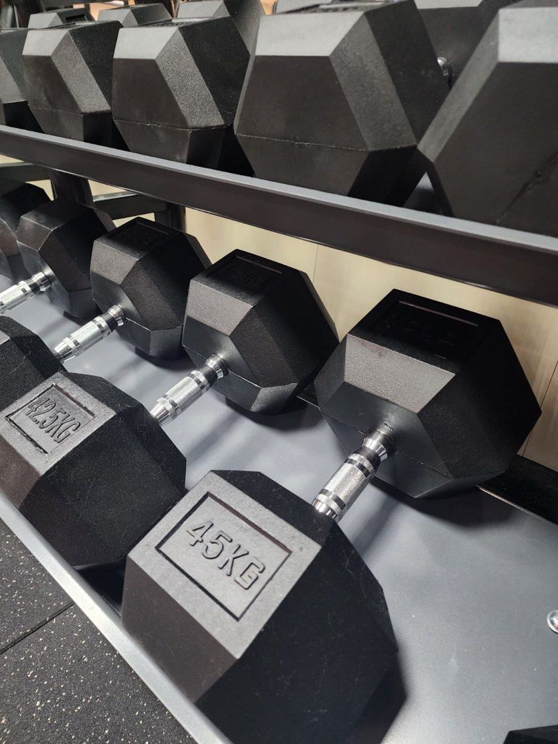 Hexagonal Dumbbell Set, Sports Equipment, Exercise & Fitness, Weights ...