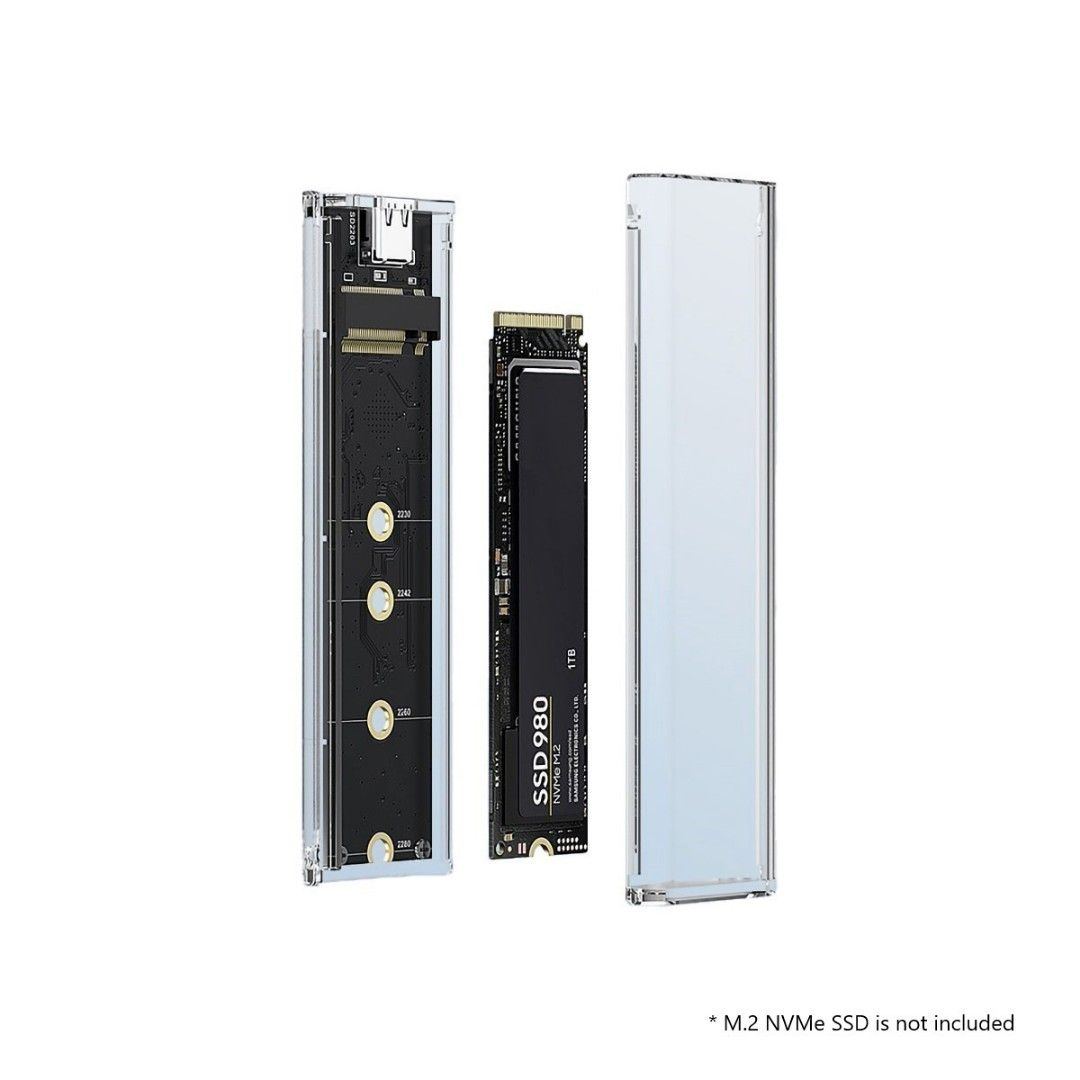 HuaGu M.2 NVMe PCIe SSD Portable Enclosure Support M-Key/B+M-Key SSD ...