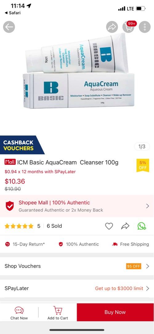 ICM Basic AquaCream Cleanser 100g, Beauty & Personal Care, Face, Face ...