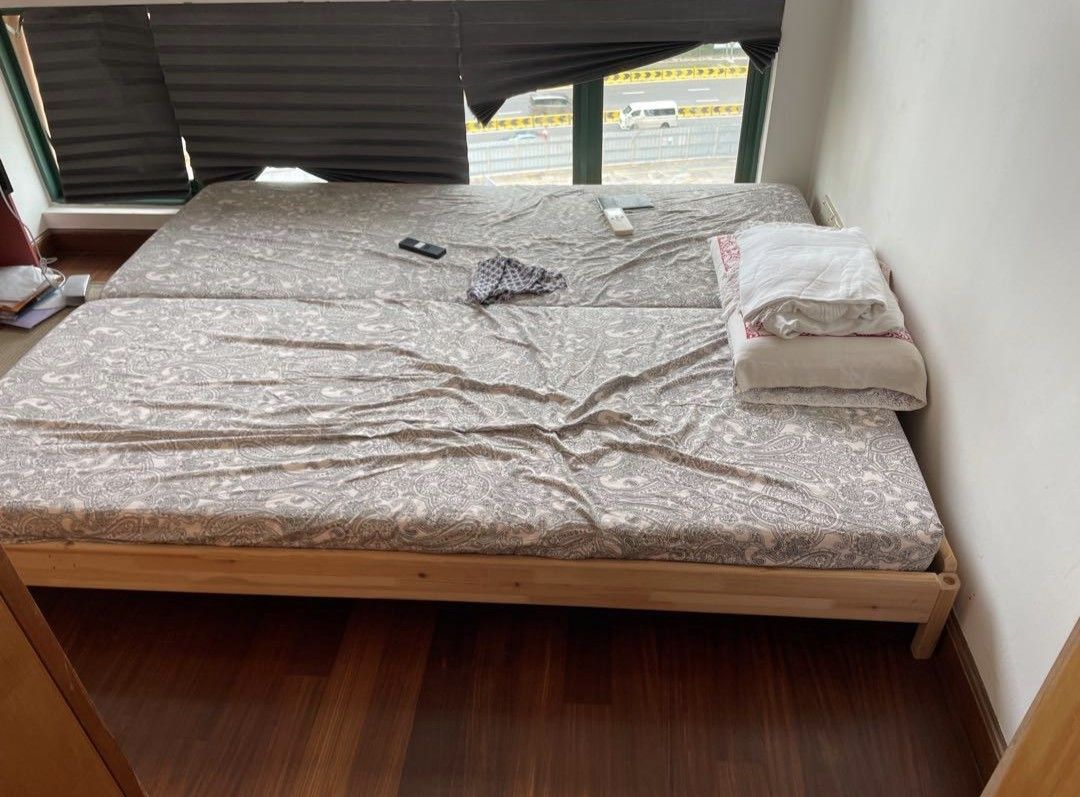 Ikea bed single and double stackable utaker, Furniture & Home Living ...