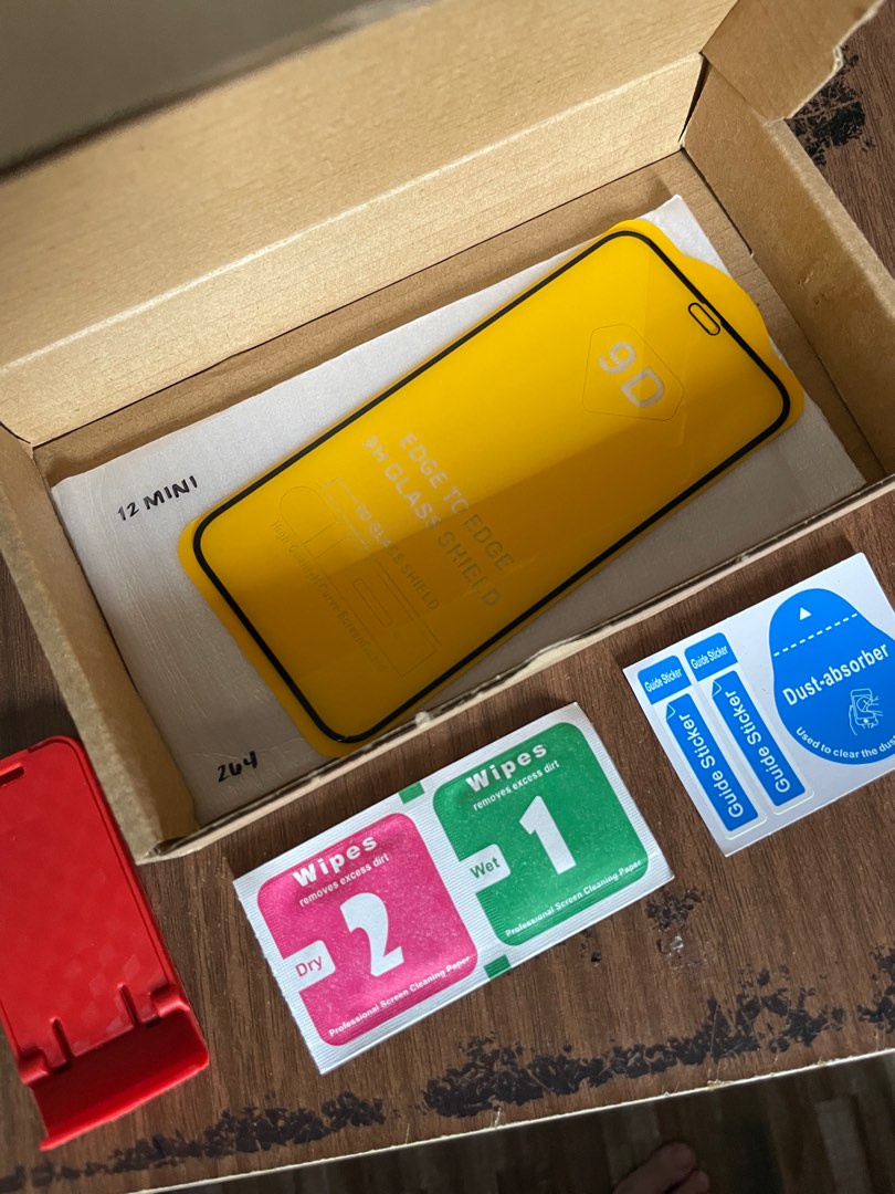 Iphone 12 mini 9D tempered glass w/ freebie, Mobile Phones & Gadgets ...