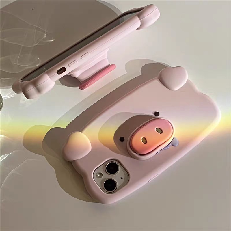 iPhone 15 Pig case pink phone stand, Mobile Phones & Gadgets, Mobile ...