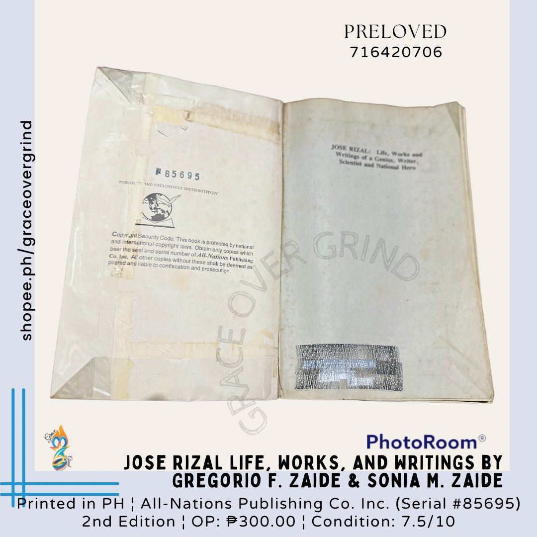 JOSE RIZAL Life, Works, and Writings by Gregorio F. Zaide & Sonia M ...