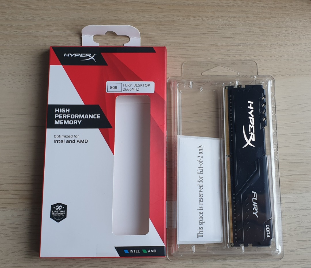 Kingston Hyperx Fury Ddr4 8gb 2666mh Desktop Pc Ram Memory Computers