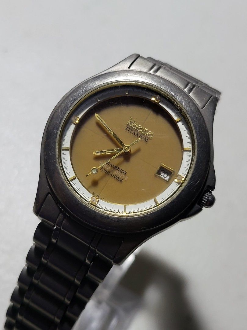 Klaeuse Titanium Diamonds Solar Drive Quartz Watch, Men's Fashion ...