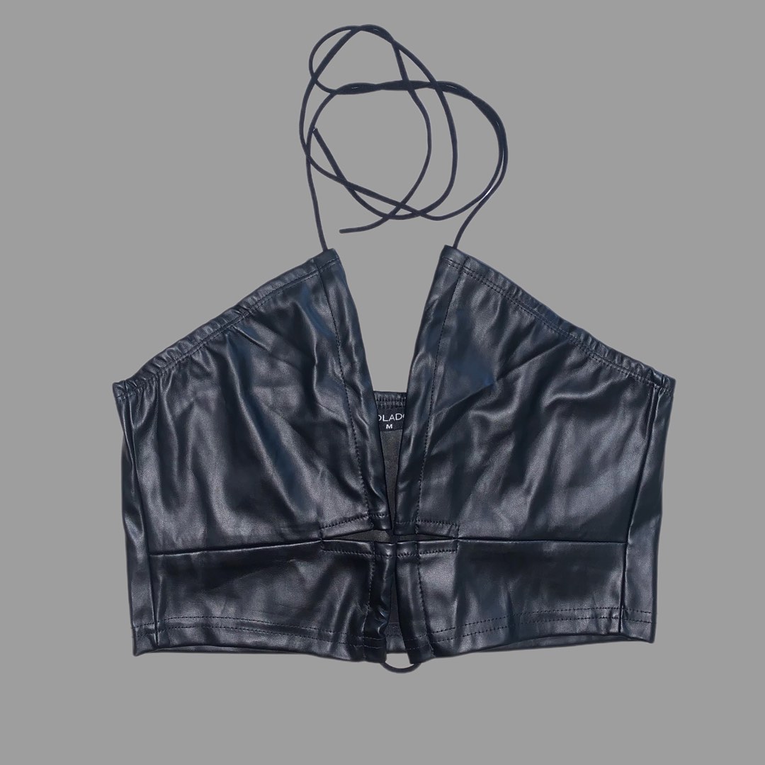 Latex Crop Top, Women's Fashion, Tops, Longsleeves on Carousell
