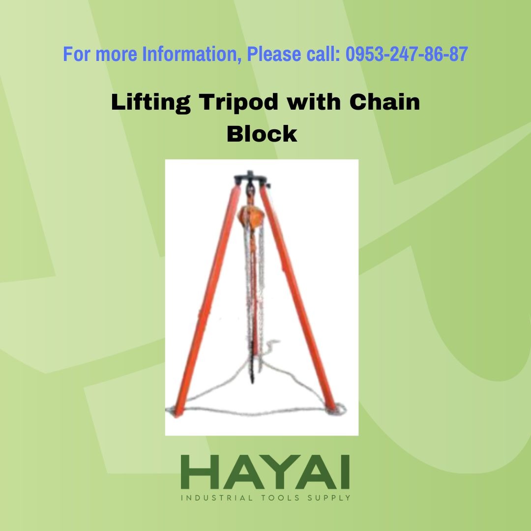 Lifting Tripod with Chain Block, Commercial & Industrial, Construction ...