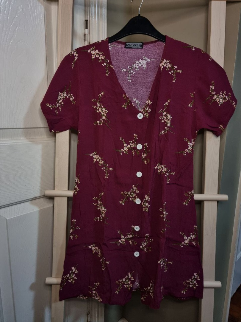 Maroon/Red Wine mini summer dress, Women's Fashion, Dresses & Sets ...