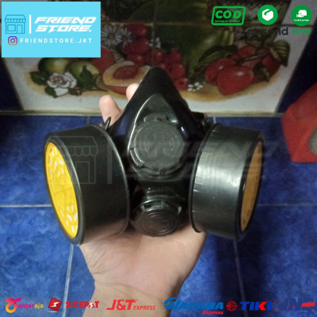 Masker Respirator Half Mask Double (Second), Fesyen Pria, Aksesoris ...