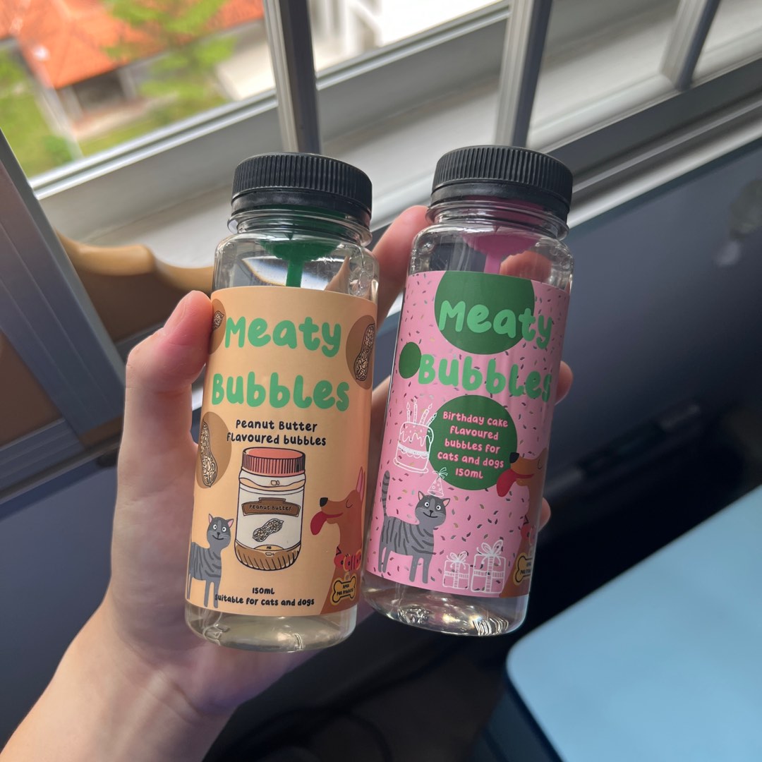meaty bubbles - peanut butter & birthday cake flavour, Pet Supplies, Pet Food on Carousell