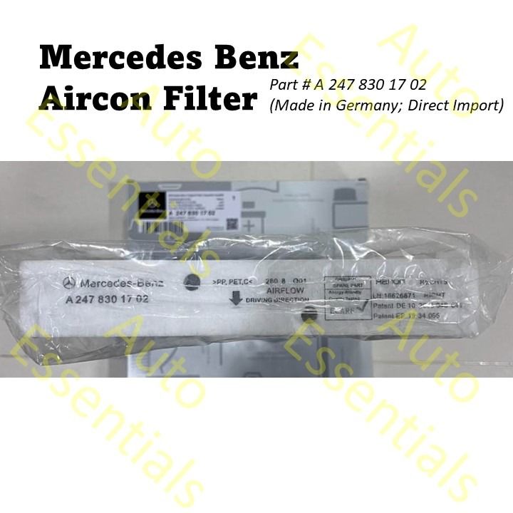 Mercedes Benz Cabin Aircon filter for A-class W177 B-class W247 CLA ...