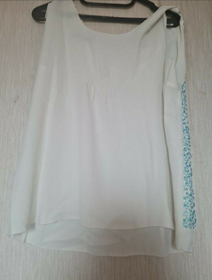 Merek minimal XXL tank top blink blink biru (V12), Fesyen Wanita ...