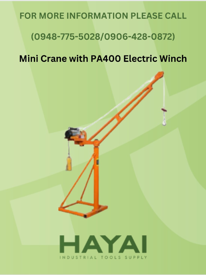 Mini Crane with PA400 Electric Winch, Commercial & Industrial ...