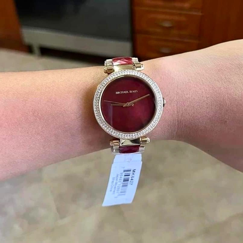 MK PARKER RED DIAL AUTHENTIC WATCH, Women's Fashion, Watches ...