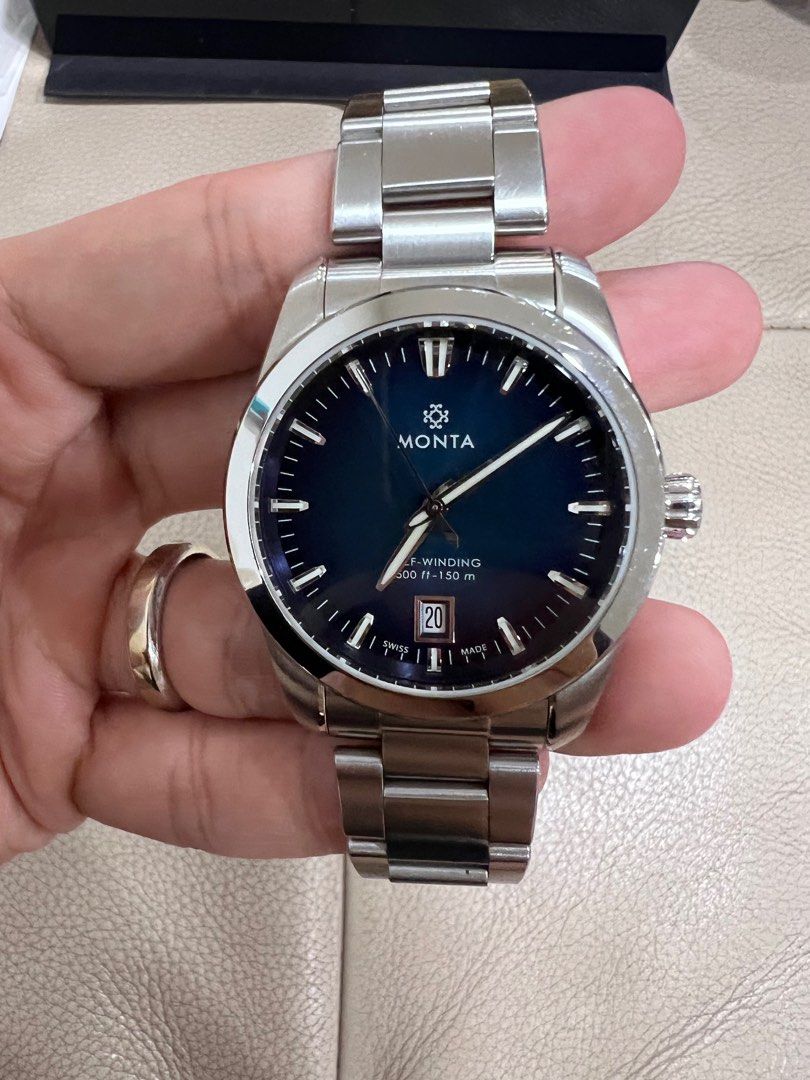 Monta Noble Blue Dial, Luxury, Watches on Carousell