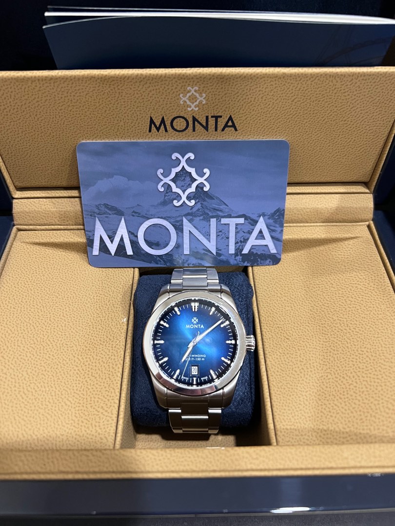 Monta Noble Blue Dial, Luxury, Watches on Carousell