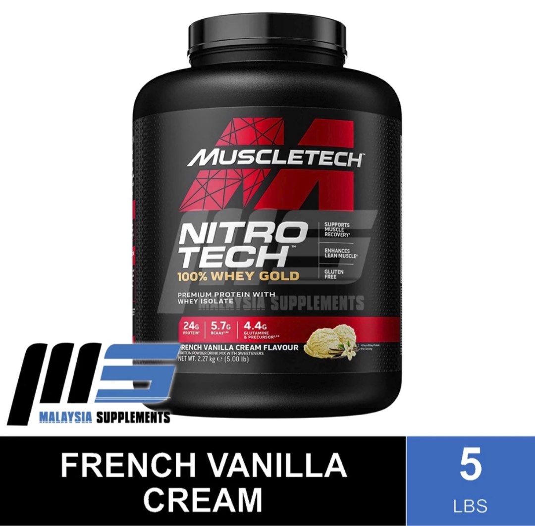 MuscleTech Protein Vanilla Cream Flavour, Health & Nutrition, Health ...