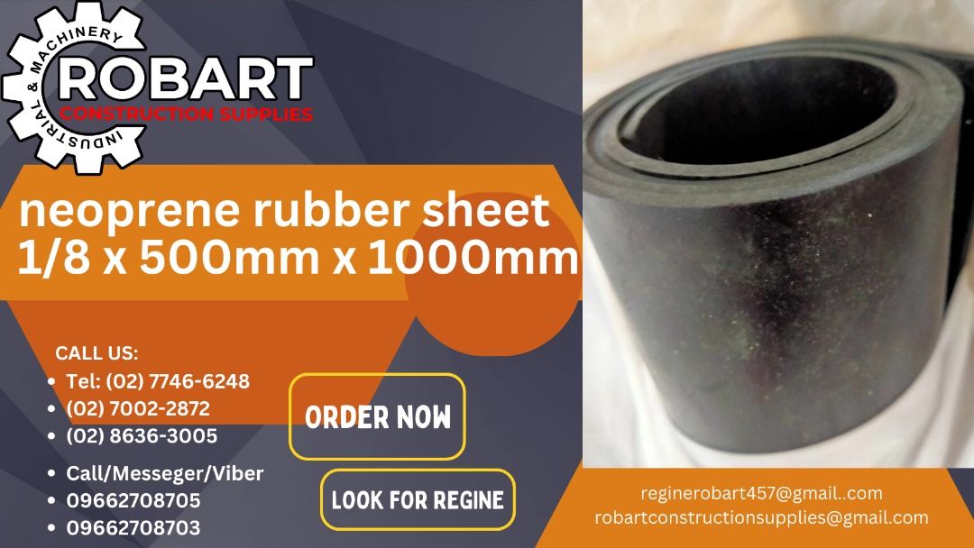 neoprene rubber sheet 1/8 x 500mm x 1000mm, Commercial & Industrial ...