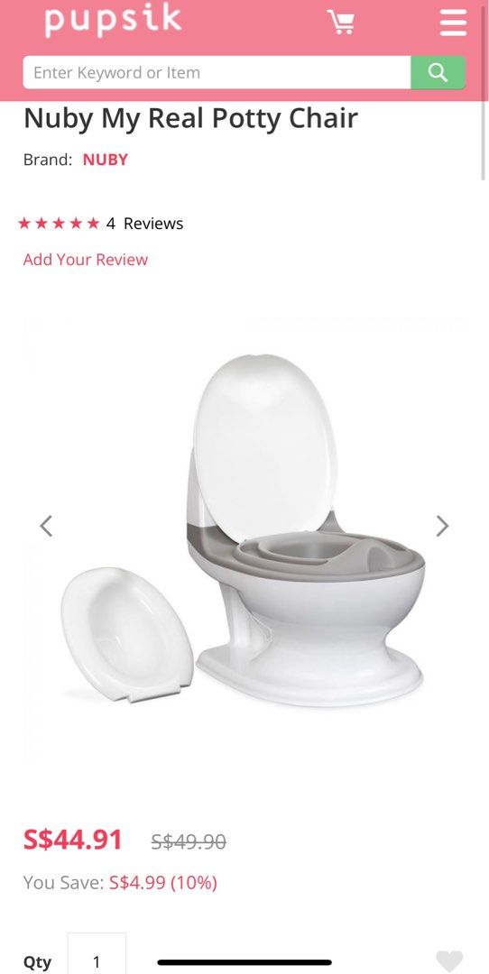 Nuby My Real Potty, Babies & Kids, Bathing & Changing, Toilet Training ...