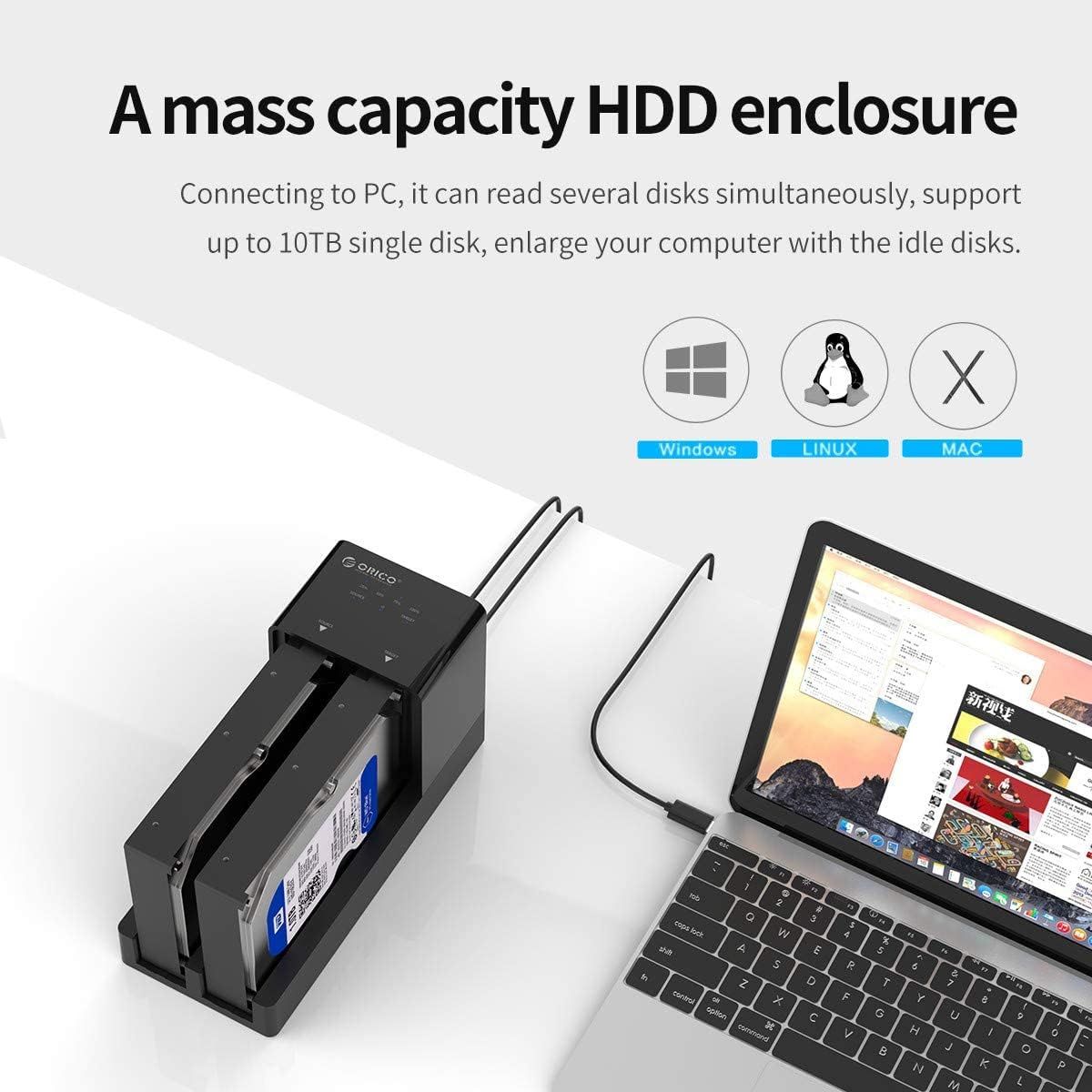ORICO USB 3.0 to SATA Dual Bay External Hard Drive Docking Station ...