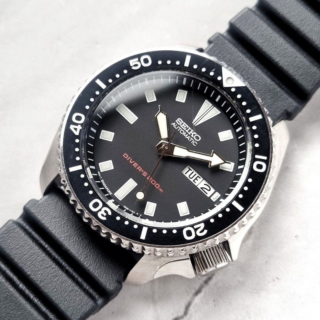 ORIGINAL SEIKO diver skx173 singapore dial super rare jam tangan pria ...