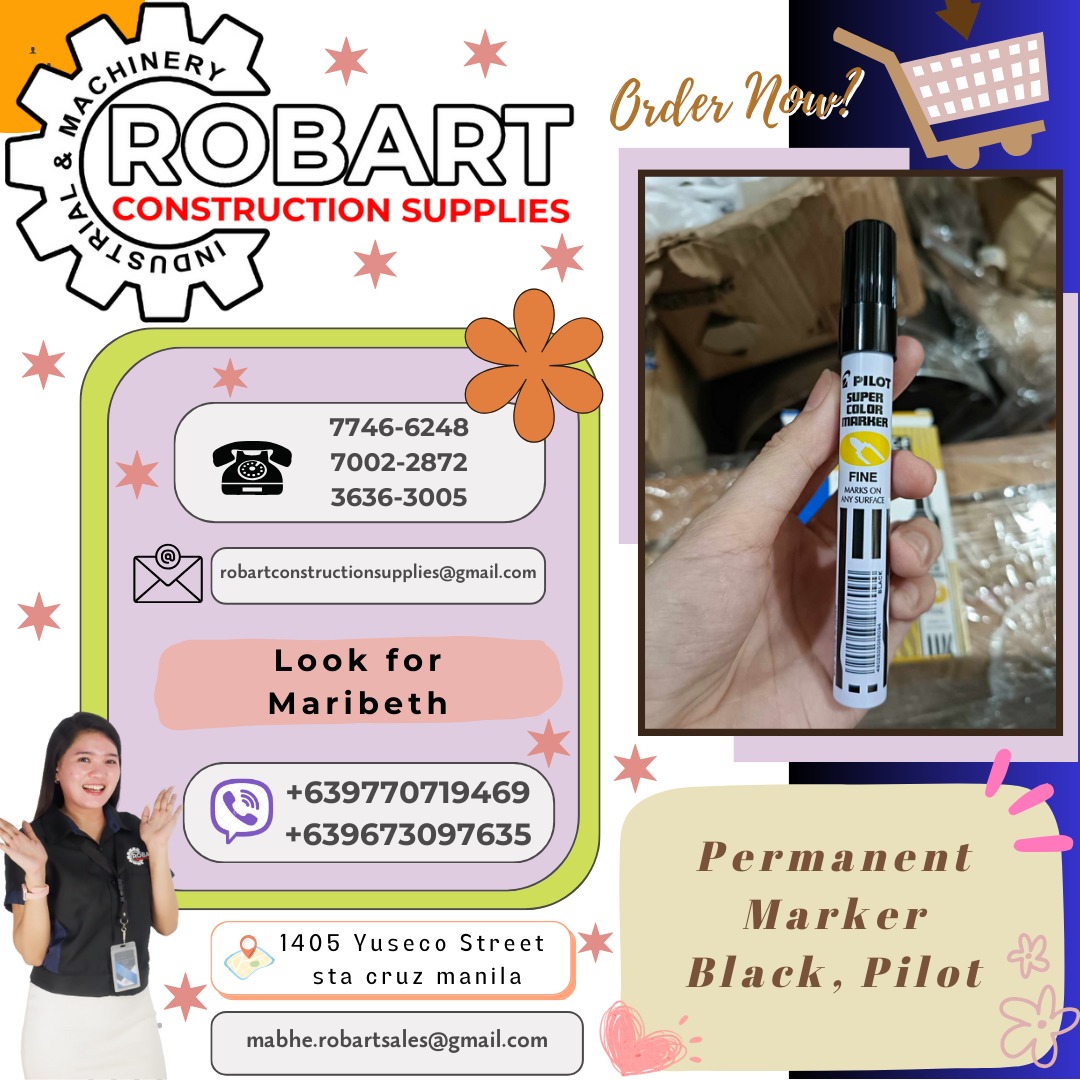 Permanent Marker Black, Pilot, Commercial & Industrial, Construction ...