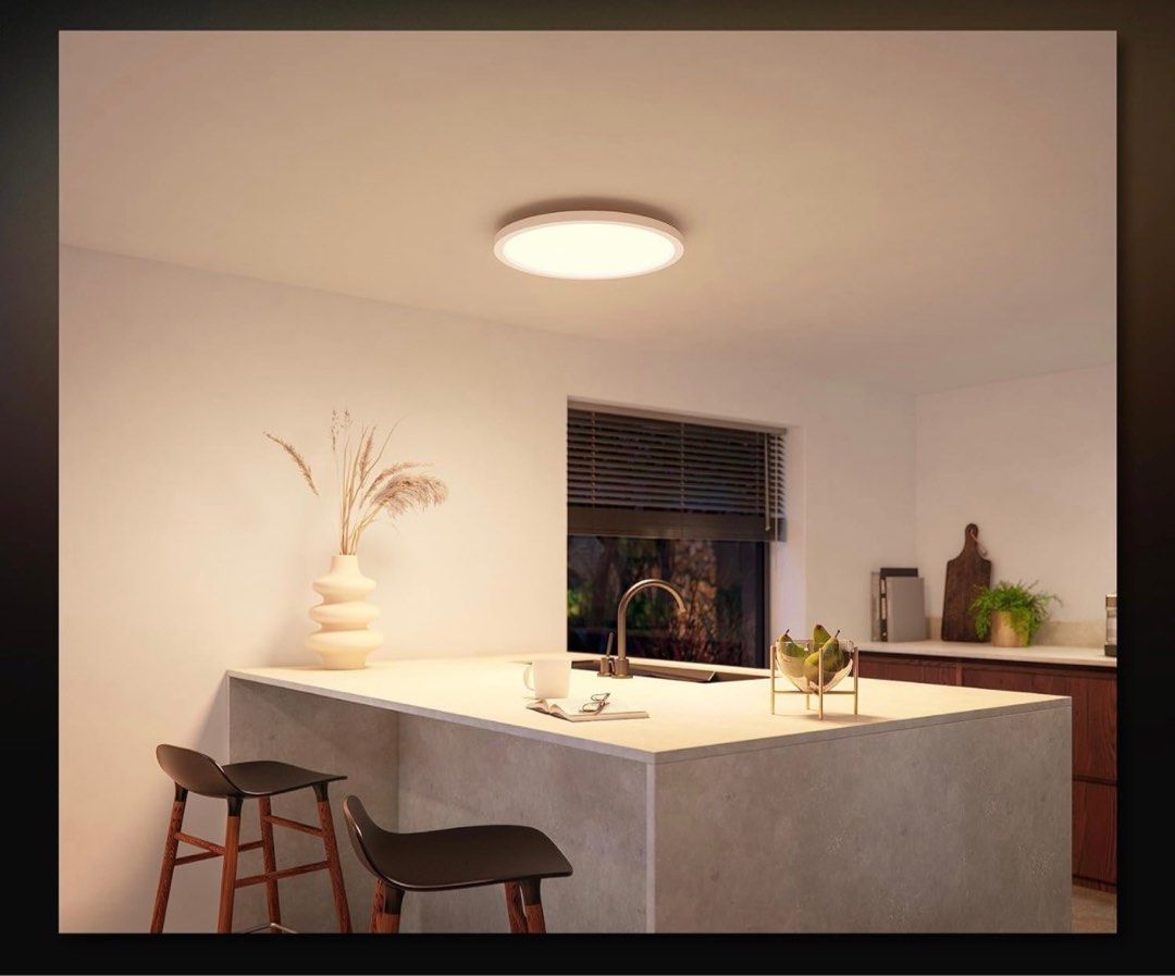 Philips Hue White Ambience Surimu Panel Light, White, Round, 40 W, All ...