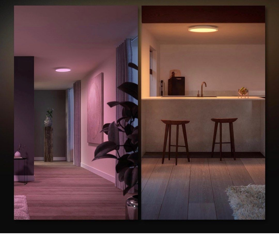 Philips Hue White Ambience Surimu Panel Light, White, Round, 40 W, All ...