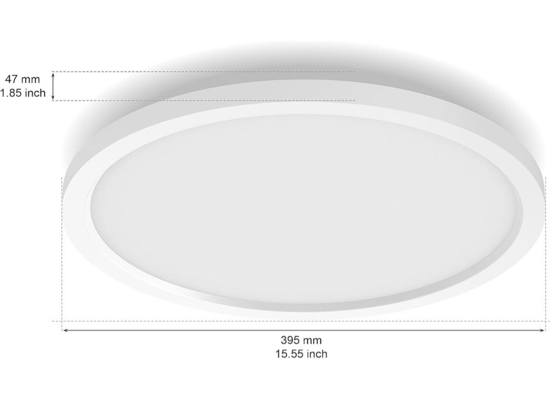Philips Hue White Ambience Surimu Panel Light, White, Round, 40 W, All ...