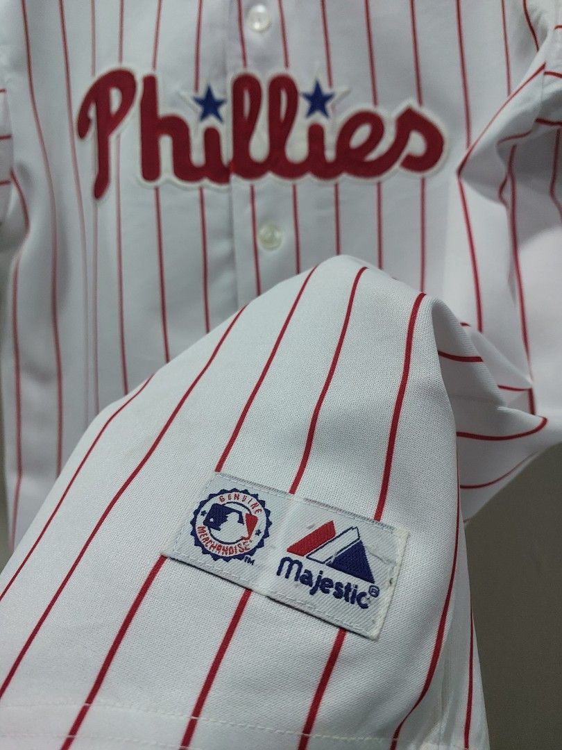 Phillies Pinstripe Majestic Black Tag Mlb Baseball Jersey, Men's ...