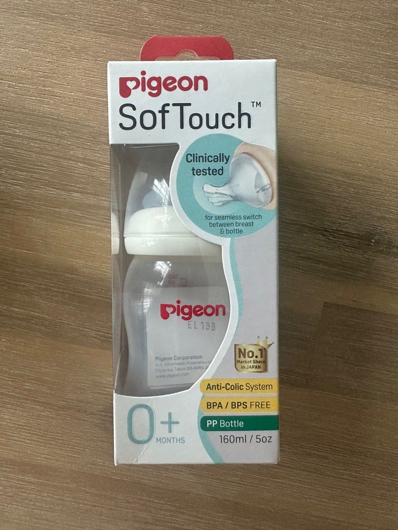 Pigeon SofTouch Milk Bottle - 160ml PP Bottle - 0+ Months, Babies & Kids, Nursing & Feeding ...