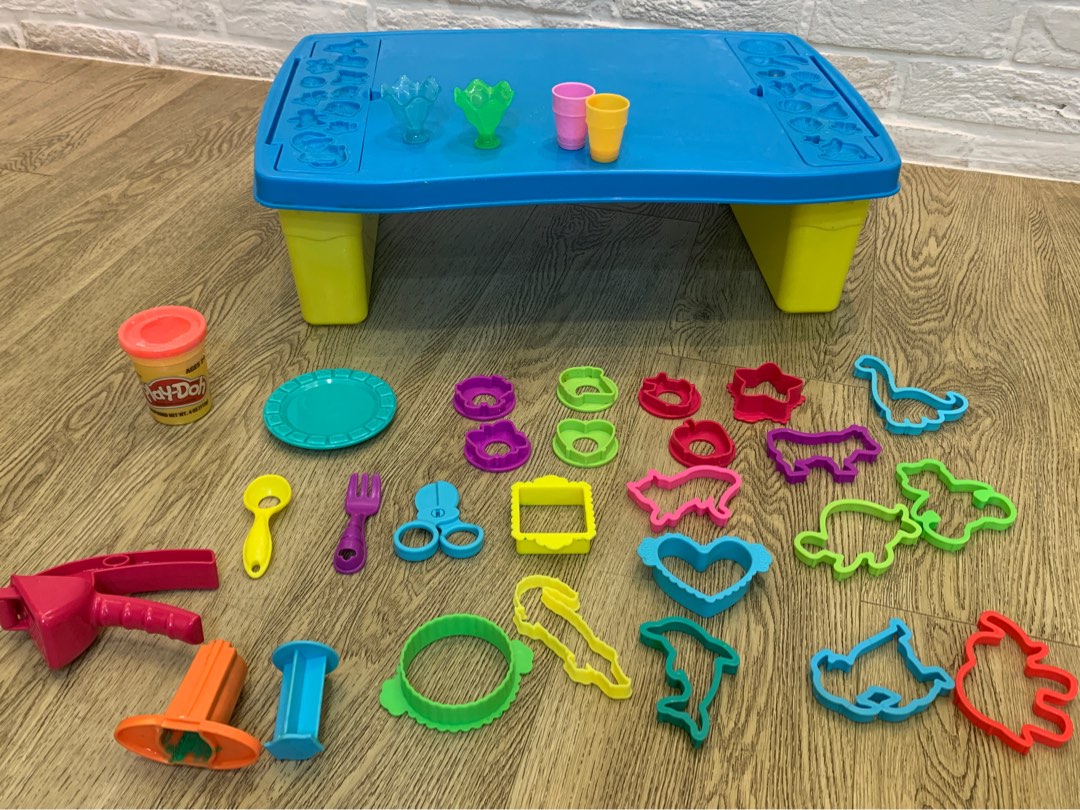 Children kids toddlers Play doh dough table activity table set with ...