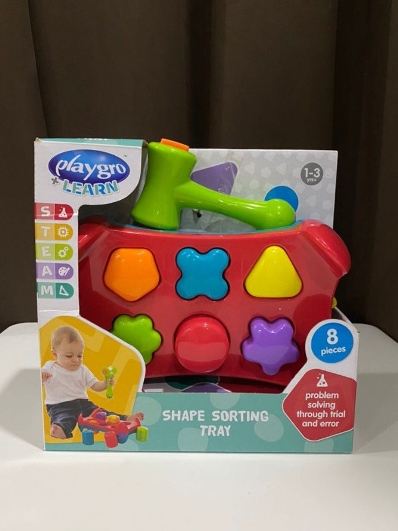 PLAYGRO Shape Sorting Tray, Hobbies & Toys, Toys & Games on Carousell