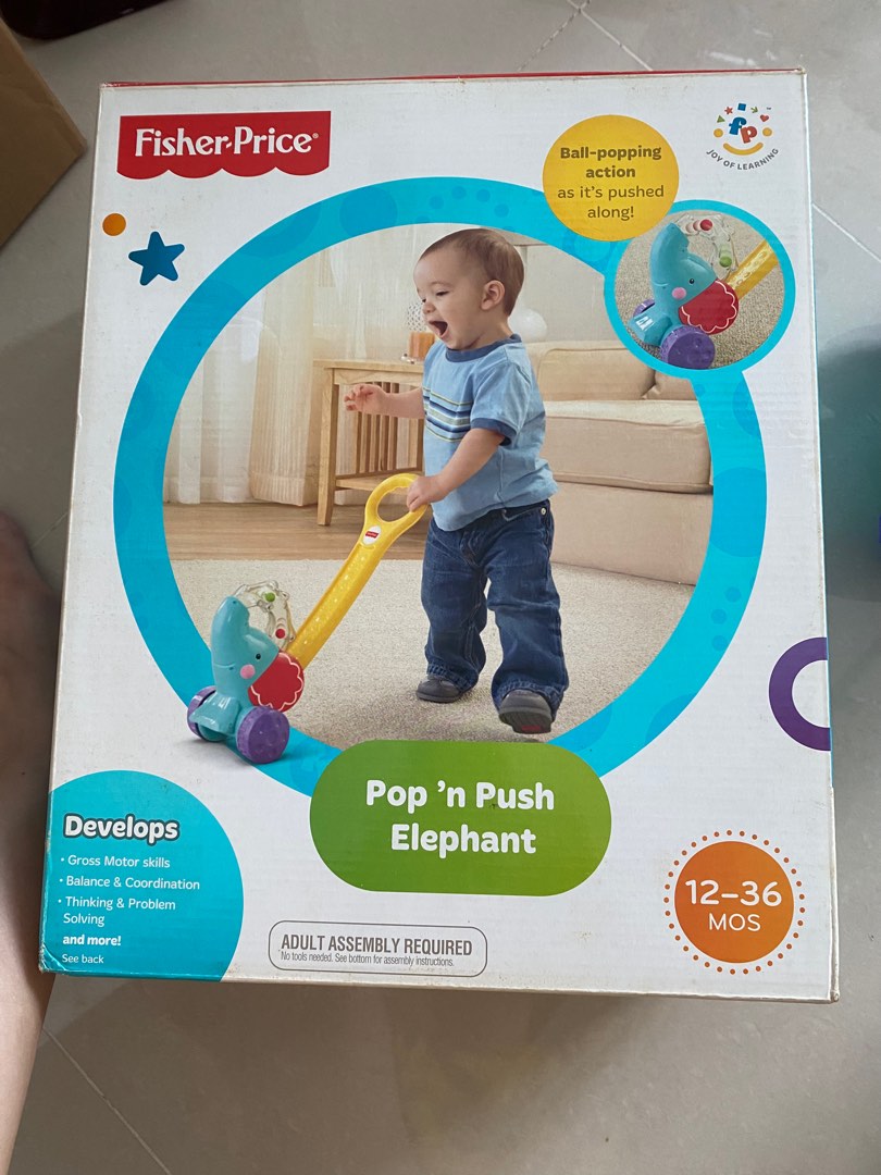 Pop n push elephant, Babies & Kids, Infant Playtime on Carousell