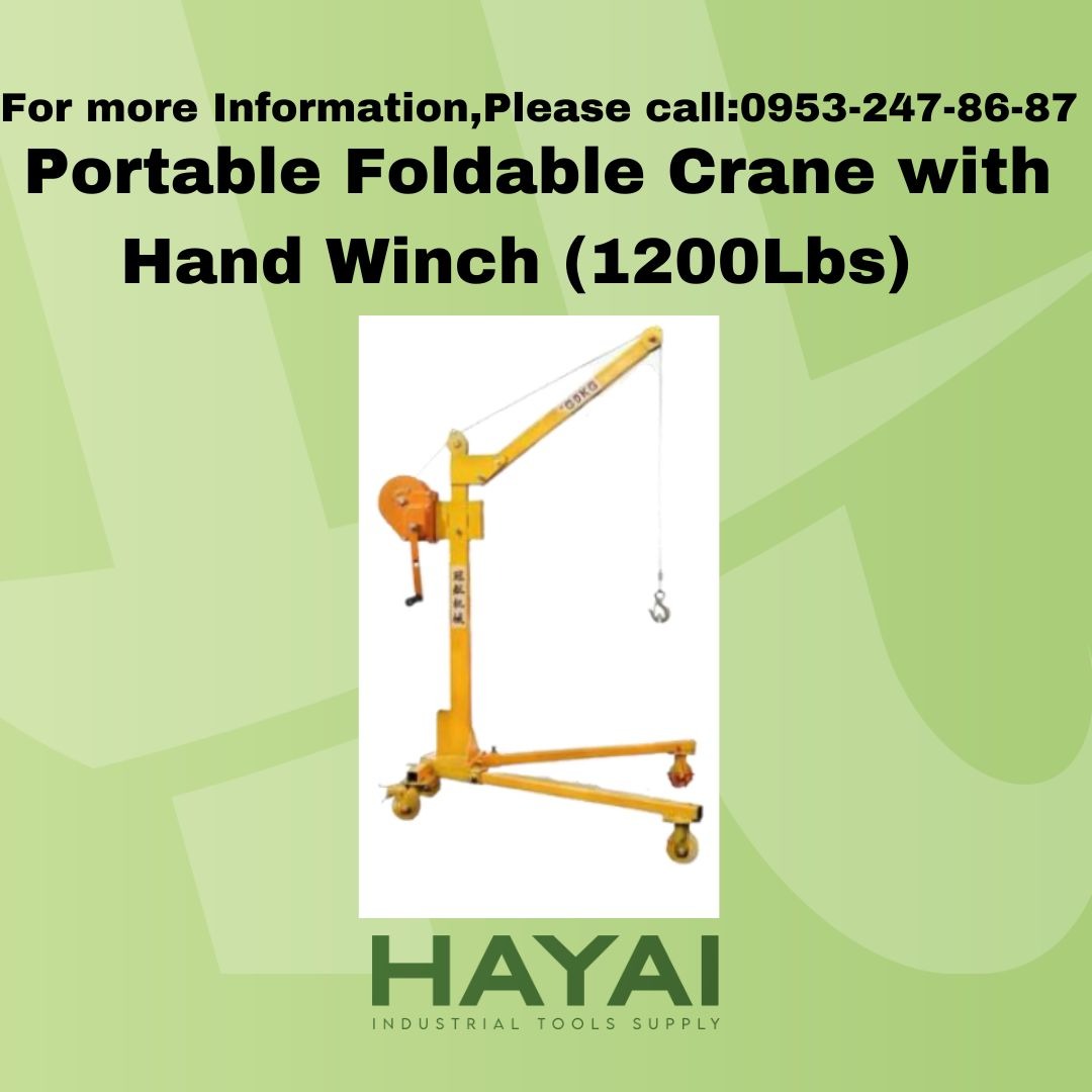 Portable Foldable Crane with Hand Winch (1200Lbs), Commercial ...