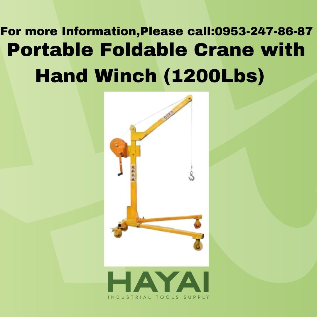 Portable Foldable Crane with Hand Winch (1200Lbs), Commercial ...