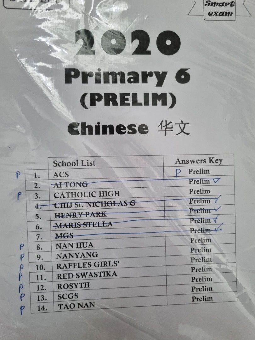 PSLE P6 Chinese Past years exam papers, Hobbies & Toys, Books ...