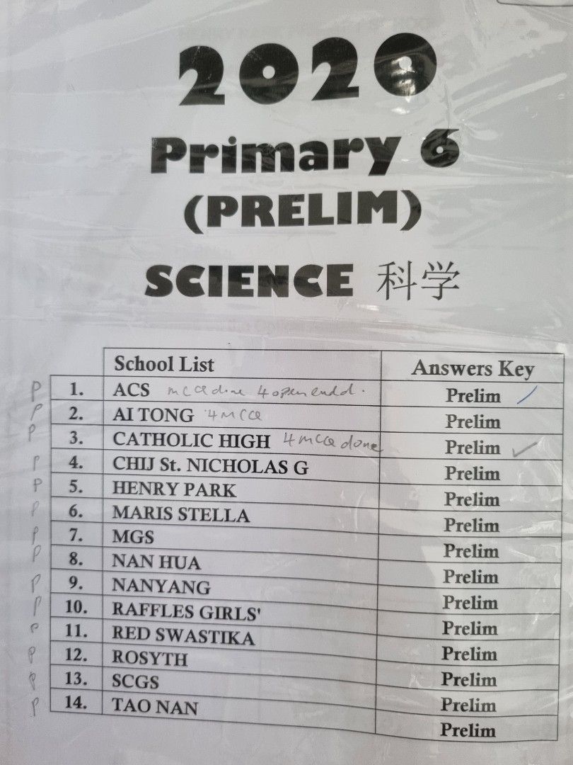 PSLE P6 Science Past Year Papers, Hobbies & Toys, Books & Magazines ...