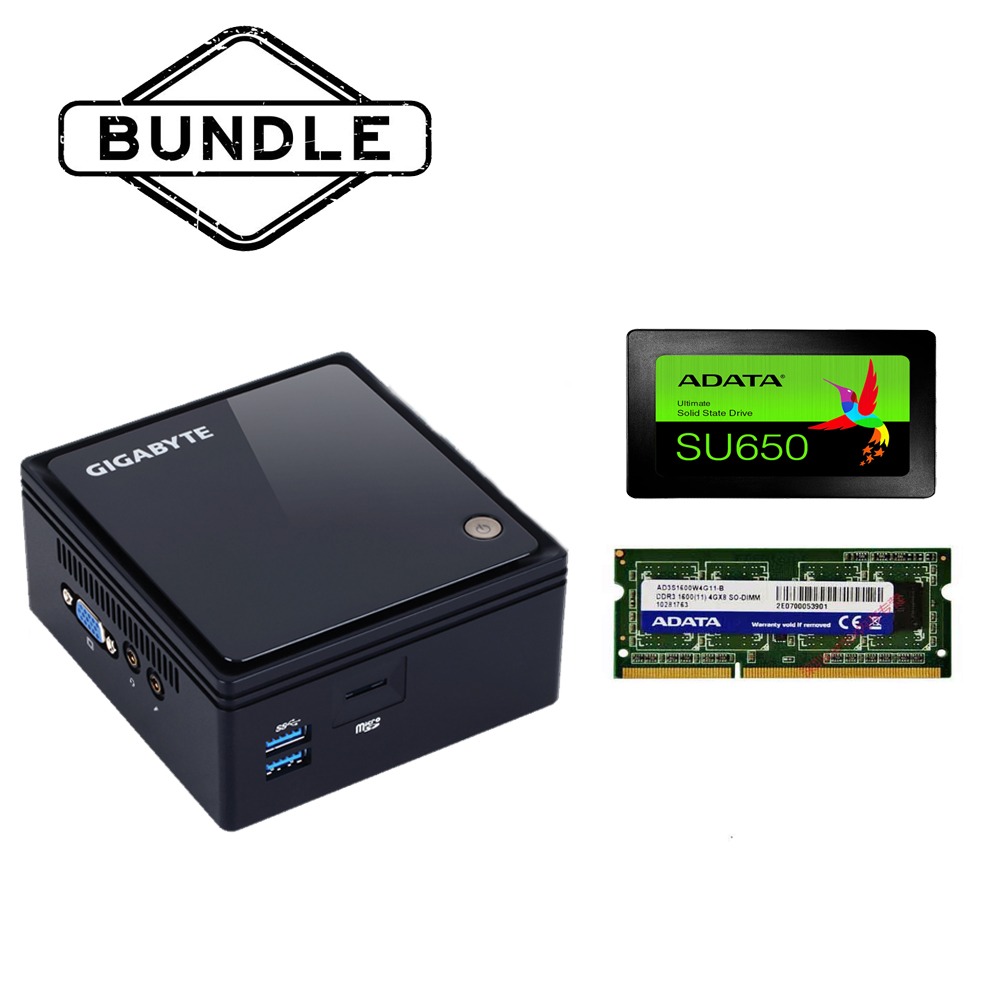 REFURBISHED GIGABYTE GB-BACE-3000 MINI PC with STORAGE ADATA SU650 ...