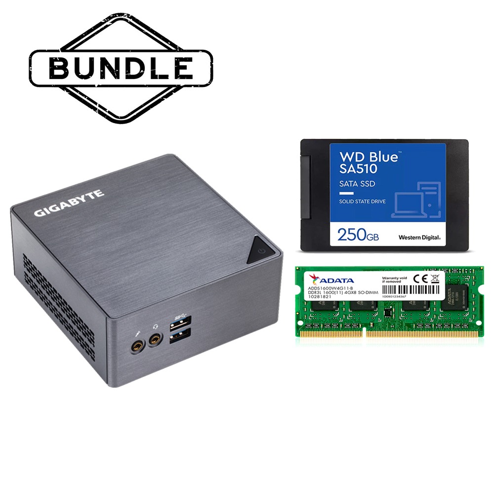 REFURBISHED GIGABYTE GB-BSi3H-6100 MINI PC with STORAGE WD BLUE SA510 ...