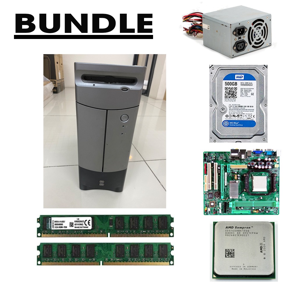 Refurbished Slim Case, Memory KVR800D2N6/2G 2PCS DDR2, WD5000AZLX, AMD ...