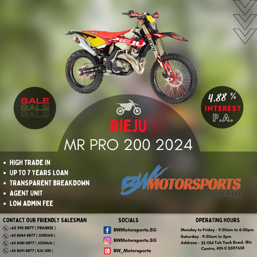 Rieju MR PRO 200 2024 ( Pre-booking ), Motorcycles, Motorcycles for Sale, Class 2B on Carousell