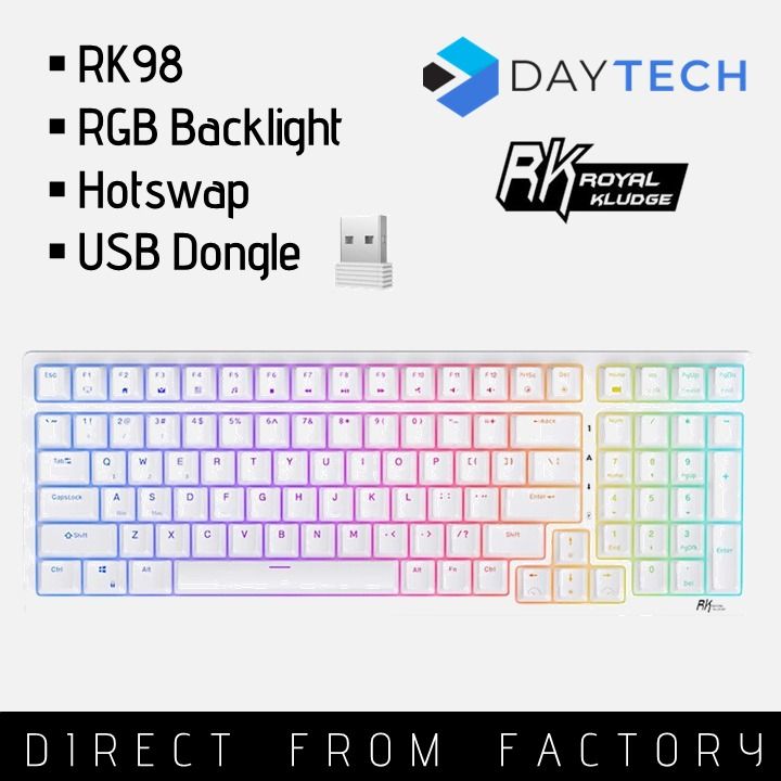RK98 98% Mechanical RGB Gaming Keyboard by Royal Kludge | Wired / USB ...